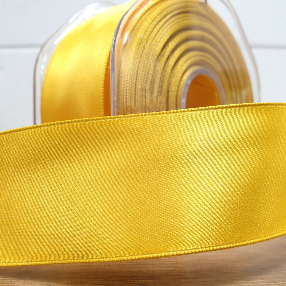 WIRED EDGE DOUBLE SIDED BEAUTIFUL SATIN RIBBON 25/38/50mm Wide Plain ...