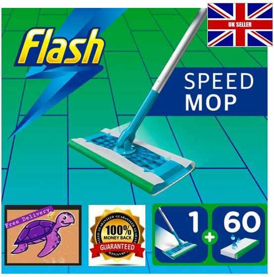 Flash Speedmop Starter kit Speed mop OR Refills Cleaning Wet Cloths ...