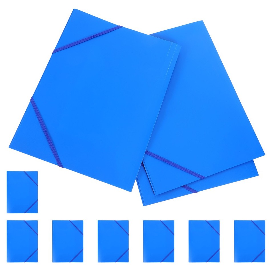 10pcs A4 File Folder - Document Organizer with Elastic Band - Plastic ...