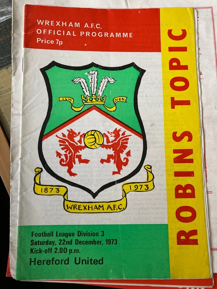 Wrexham HOME & AWAY programmes 1960s 1970s 1980s 90s League & Cup ...