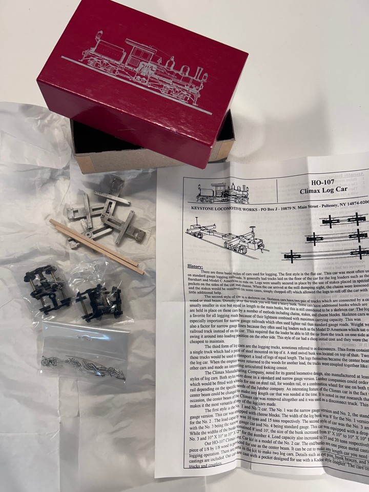 HO Keystone Undecorated CLIMAX LOG CAR Model #HO-107 Pack of 2. | eBay