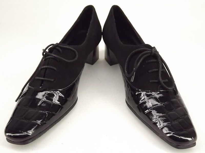 New MEZZO V ANELI Women Suede Patent Blk Loafer Pump Oxford Lace Up ...