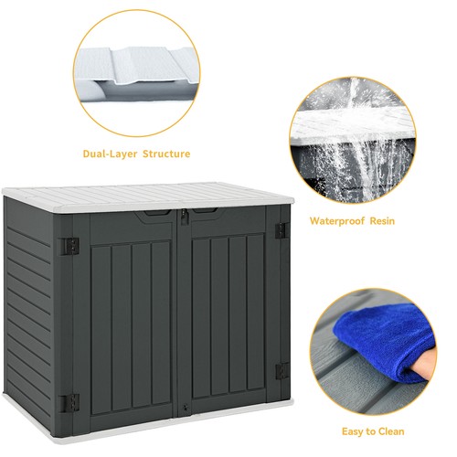 50" Outdoor Horizontal Storage Shed Multi-Opening Door for Backyard ...