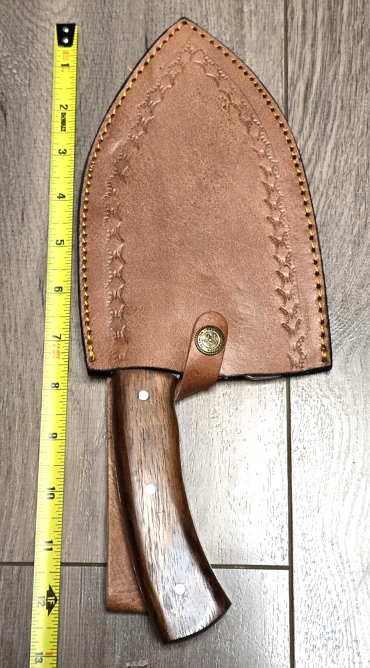 12" Custom Chopper Knife w/Sheath & Hand Forged Full Tang Blade, Great ...