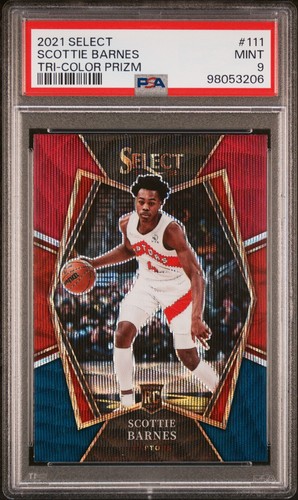 2021 Panini Select Tri-Color Prizm #111 Scottie Barnes Raptors PSA 9 ...