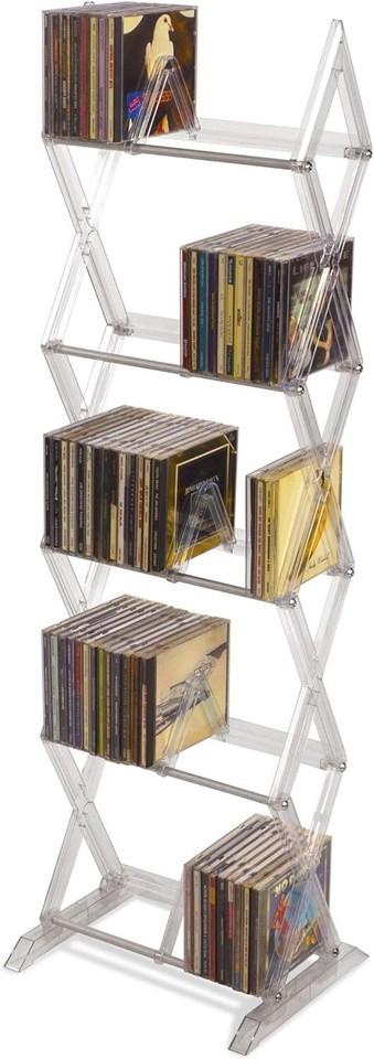 Mitsu 5-Tier Portable Media Storage Rack Holds 130 CD; or 90 DVD | eBay