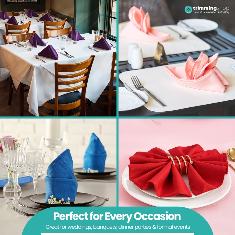 Napkins Dinner Cloth Poly Cotton Fabric Table Serviettes Hotel Wedding ...