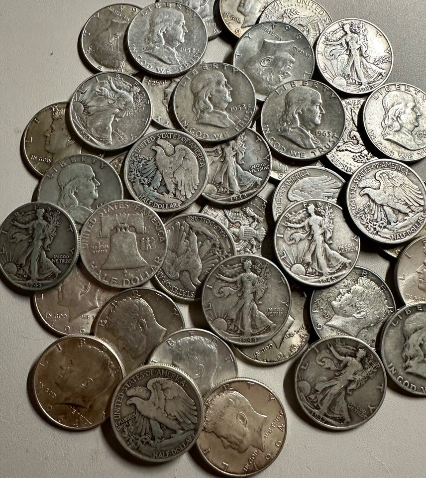 90% Silver Half Dollar- Full Dates & Mint Marks No Culls BIN =1 Coin ...