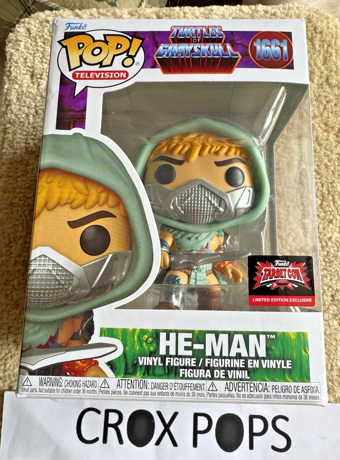 RARE HE-MAN TARGET CON 1661 TURTLES OF GRAYSKULL Funko Pop Vinyl New in ...