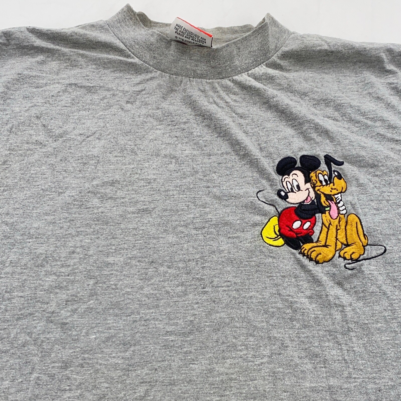 vintage 90s MICKEY MOUSE & PLUTO WALT DISNEY EMBROIDE… - Gem