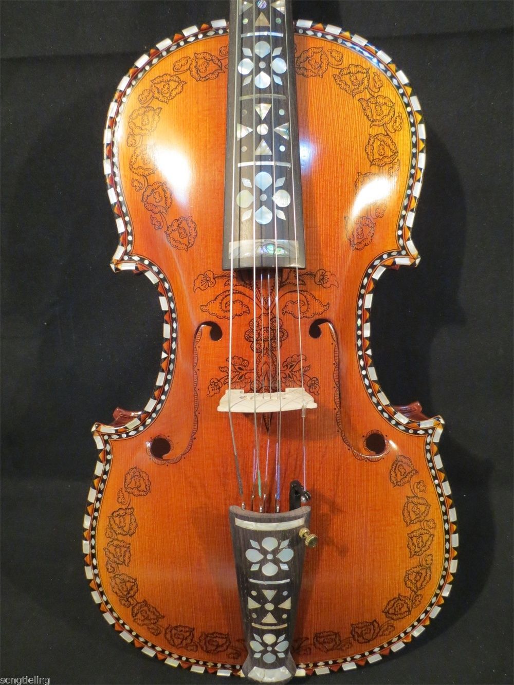 Deluxe fancy Norwegian fiddle song brand 16" viola (4*4) of profession ...