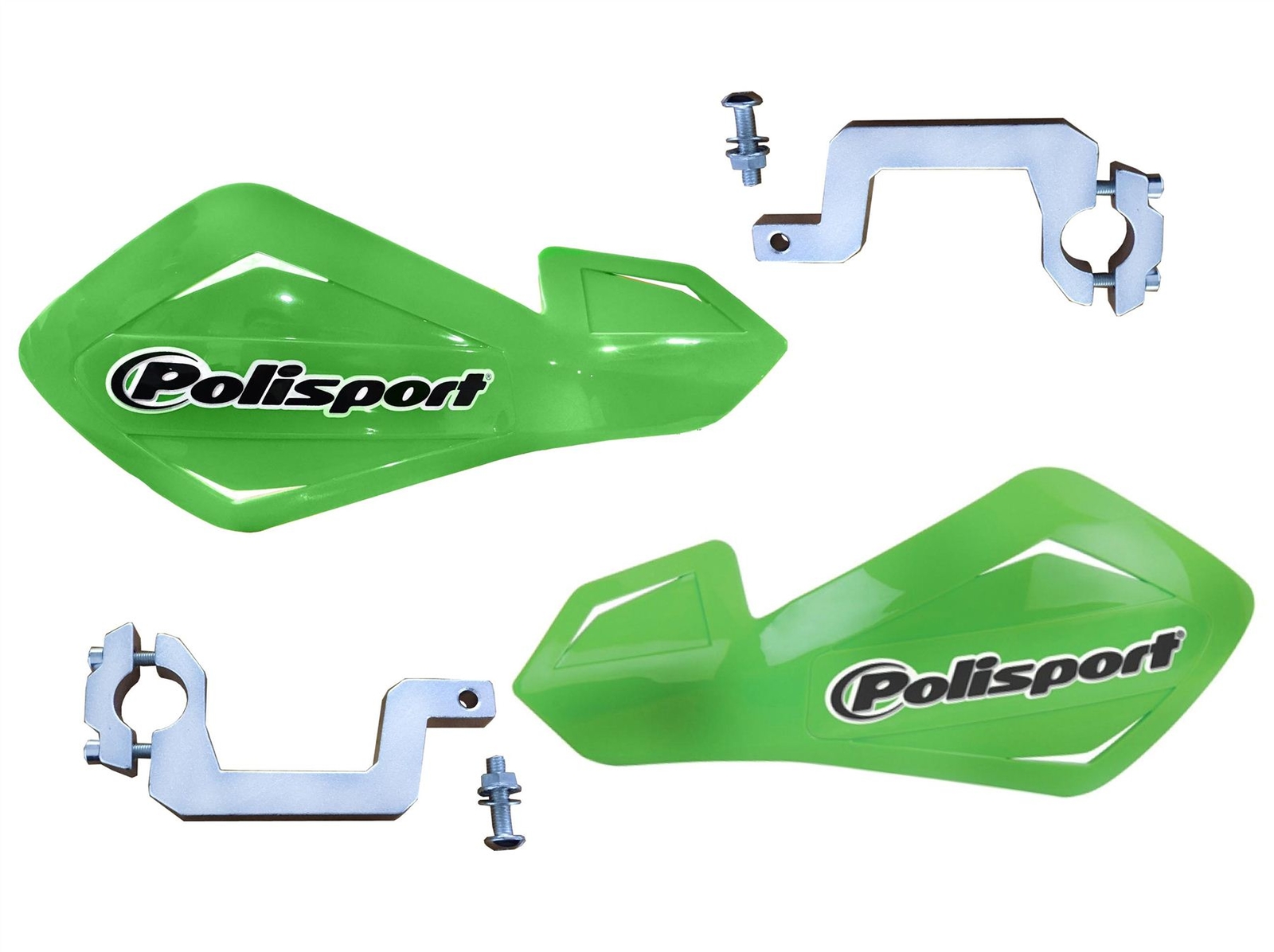Polisport FFlow Green Hand Guards Alloy Brackets fits Yamaha XT250 08 ...
