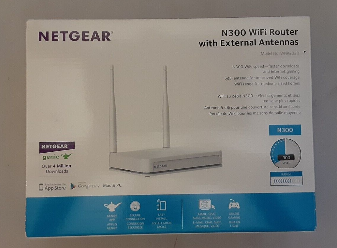 NetGear N300 WiFi Computer Wireless Router External Antennas WNR2020 ...