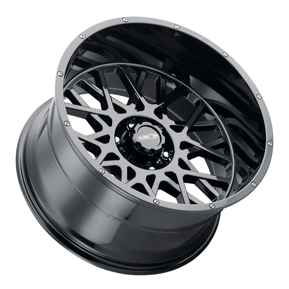 VISION 412 Rocker Rim 18X9 8x180 Offset 12 Gloss Black (Quantity of 4 ...
