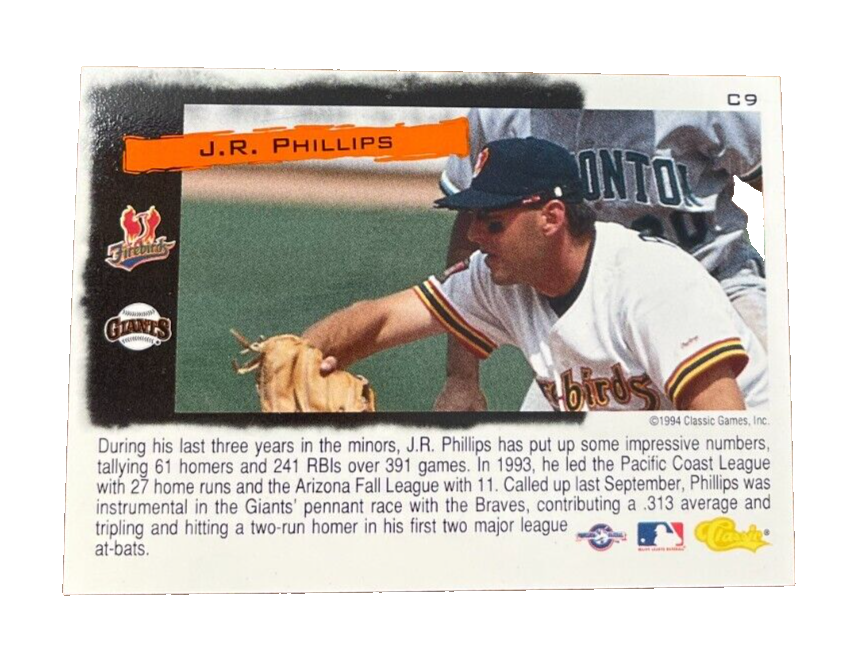 1994 CLASSIC CREAM of the CROP Card # C9 J.R. Phillips - New York ...