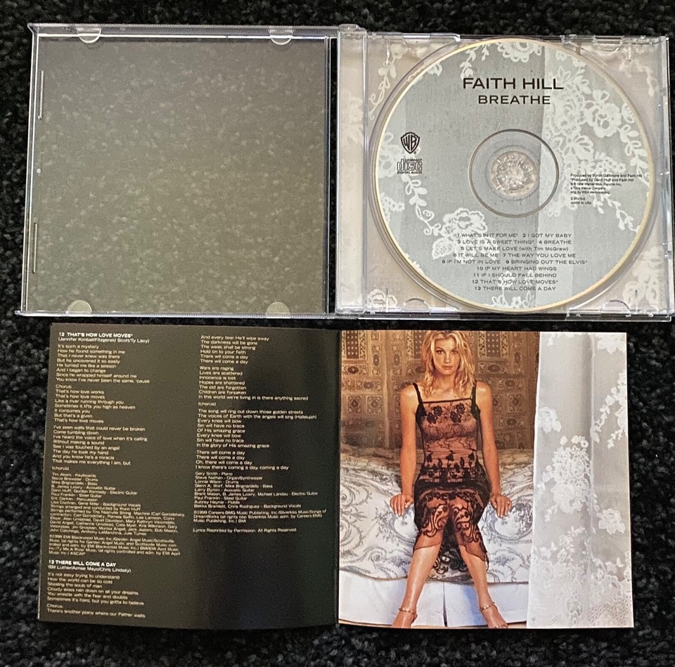 1999 FAITH HILL "BREATHE" CD !! LIKE NEW !! Warner Brothers #9 47373-2 ...
