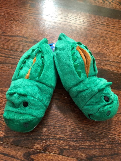 FlipaZoo Reversible Slippers House Shoe Gray Husky White Polar Bear Med ...