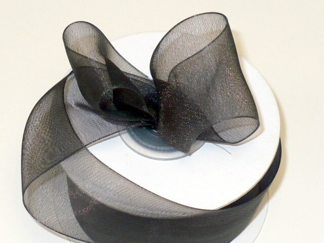 Black sheer organza nylon edge, woven organza nylon edge 1.5"x25Y. | eBay