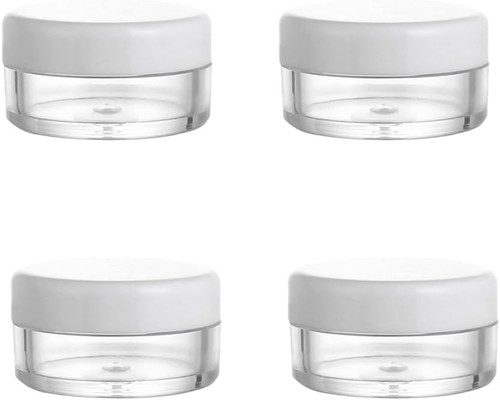 Empty Sample Pots, 4 Pcs Empty Plastic Cosmetic Jars, Clear Travel ...