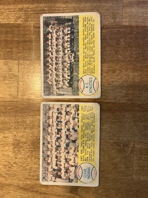 1958 Topps Team Cards Athletics 174 And Indians 158 | eBay Australia