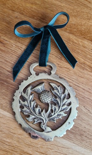 Vintage Scottish Thistle Horse Brass Christmas Tree Ornament | eBay UK