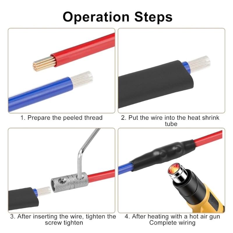 0 Gauge Wire Couplers Stereo Car Metal Terminals Butt Connector with ...