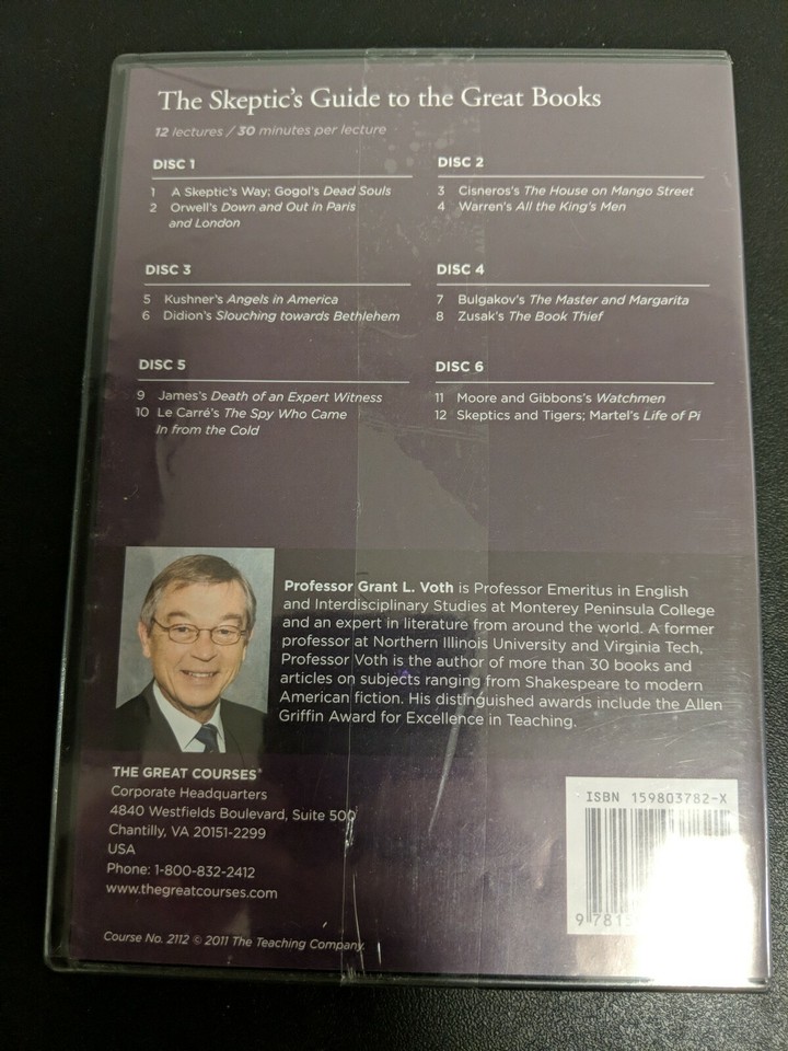 TheGreat Courses Skeptics Guide to the Great Books Grant L. Voth NEW ...