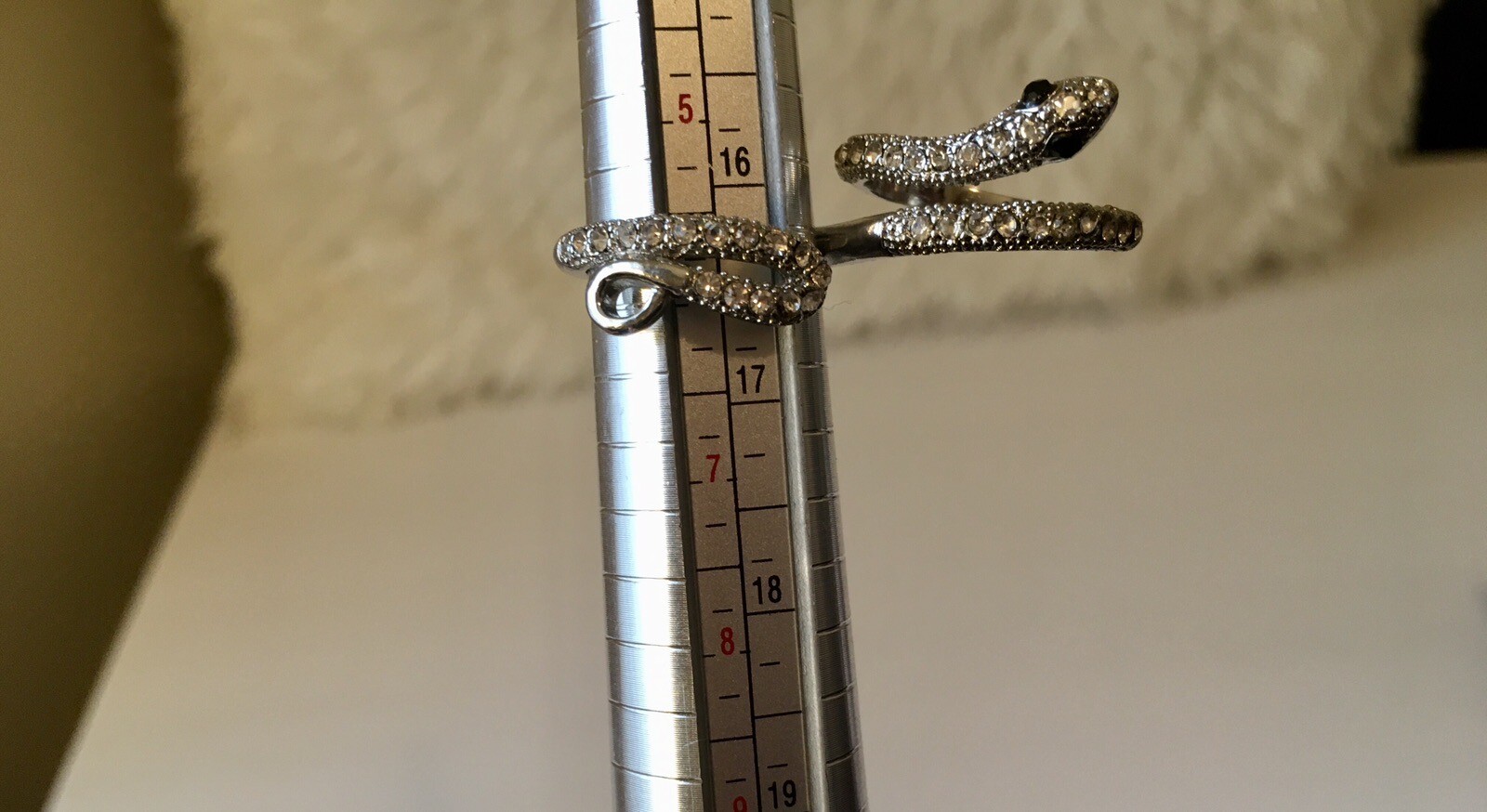 Rare Conjoined Snake Long Serpent Rings Clear Rhinest… - Gem