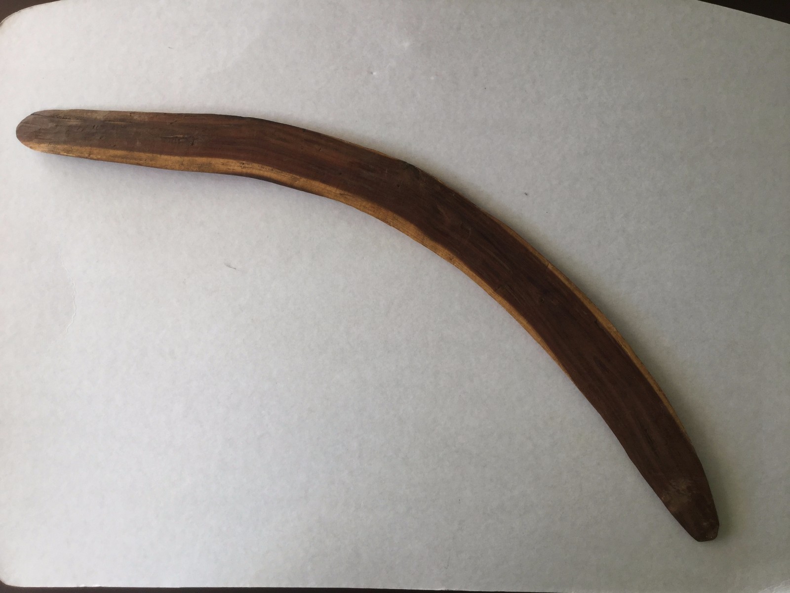 ABORIGINAL OLD STONE ADZED MULGA WOOD WOODEN BOOMERANG NORTH WESTERN ...