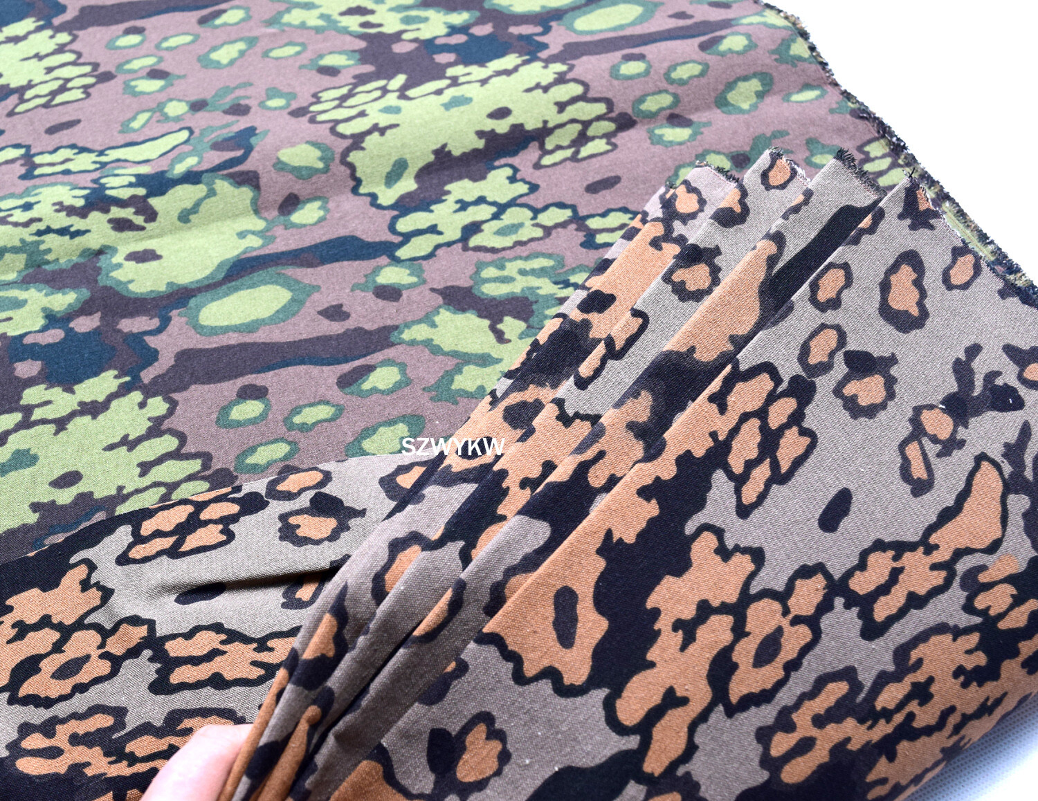 WWII WW2 REVERSIBLE CAMO GERMAN ARMY OAK LEAF CAMOUFLAGE FABRIC COTTON ...