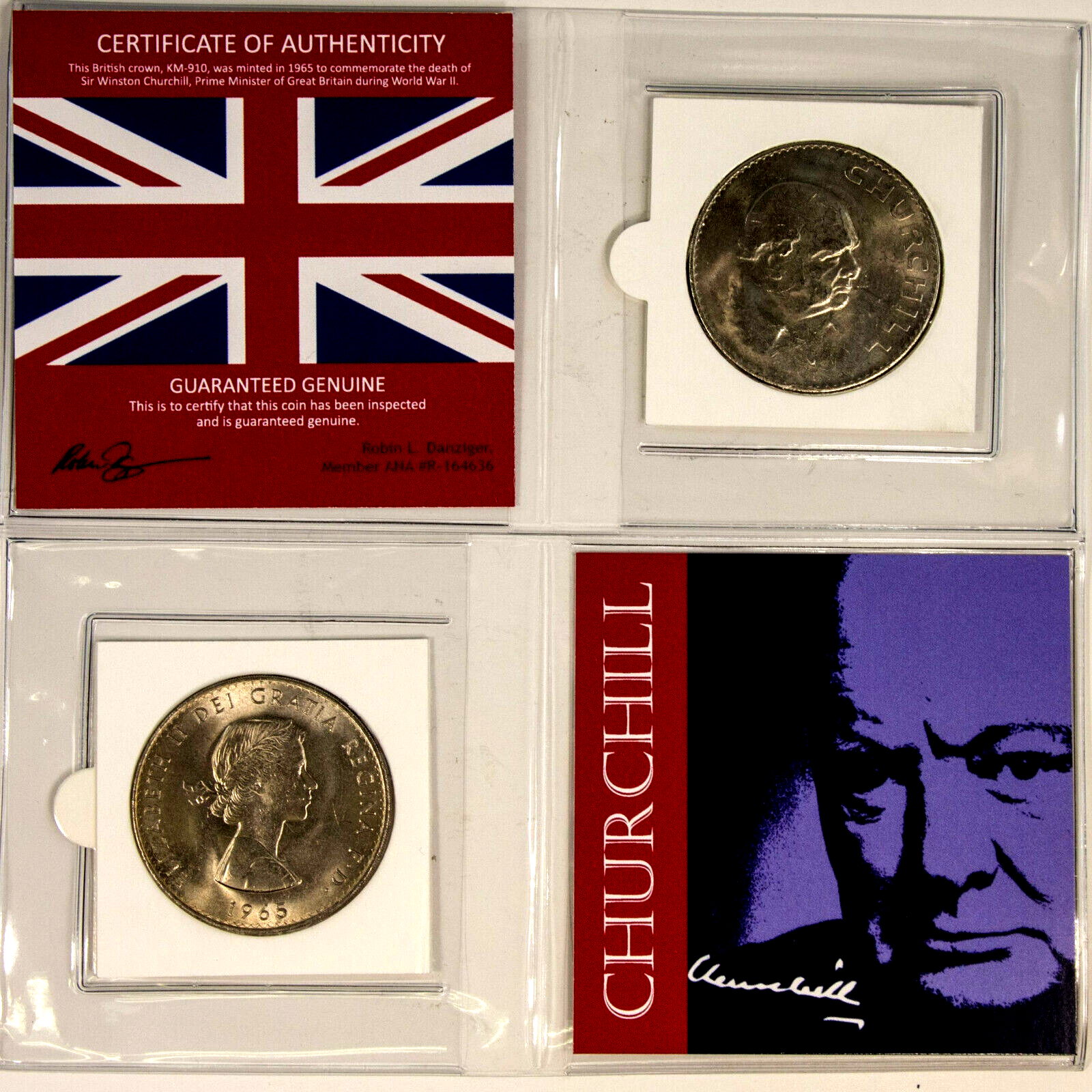 1965 British Crown Coin Sir Winston Churchill COA & Mini Album Inc. | eBay