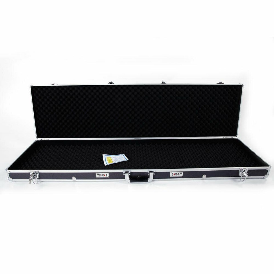 53" Long Aluminum Locking Rifle Gun Case Lock Shotgun Storage Box Carry ...