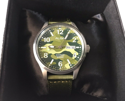 ALBA Active Military Camo Automatic Green Men's Watch AL4267X1, JAPAN ...