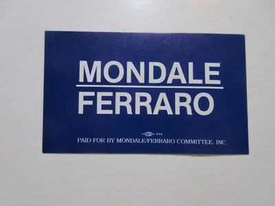 1984 MONDALE Ferraro for President mini STICKER | eBay