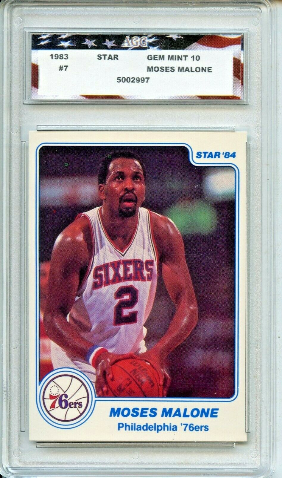 1983 Star #7 Moses Malone AGC 10 Gem Mint Philadelphia 76ers | eBay