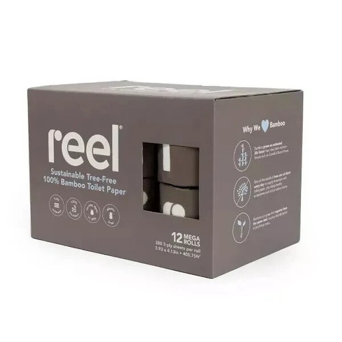 Reel Paper Premium Bamboo Toilet Paper - 12 Mega Rolls-3-ply for extra ...