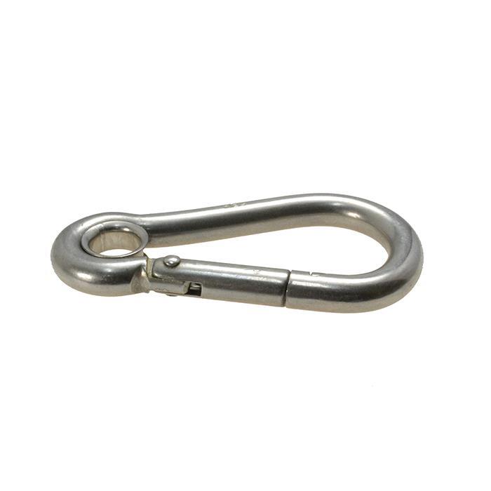 Pack of 50 Stainless 10mm x 100mm Spring Hook with Eye A4 G316 Marine ...
