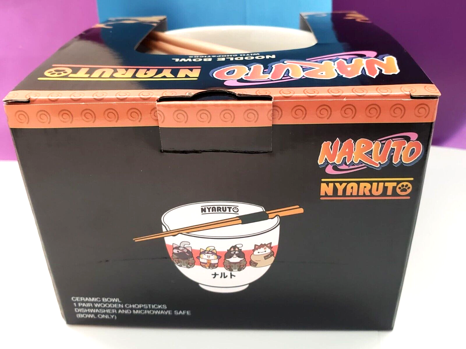 Naruto Ramen Bowl Rice Soup with Chopsticks, 16oz White Colored Bowl ...