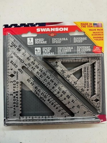 SWANSON SPEED SQUARE COMBO SET (ONE) 7 INCH & (ONE) 4 1/2 INCH FAST ...