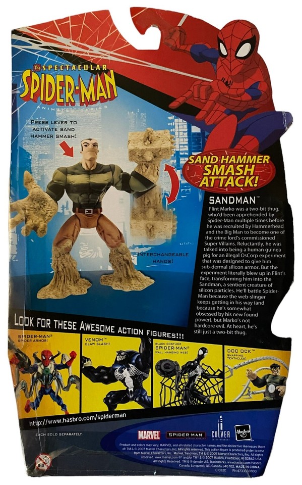 Spectacular Spider-Man Animated Sandman Sand Hammer Smash Attack Figure ...