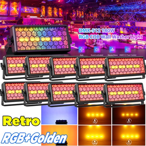 180W COB Golden+RGB LED Wall Wash Light Strobe DMX Stage Disco Party ...