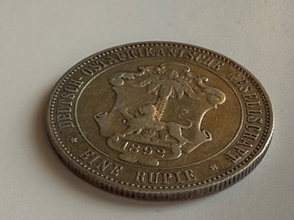 1 Rupie German East Africa 1892 Coin .917 Silver Kaiser William II ...