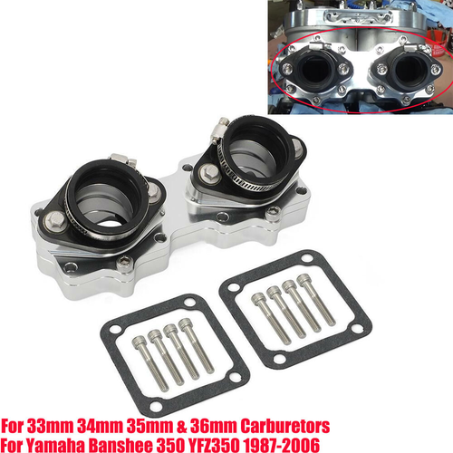 Billet Intake Manifolds Boots 33 34 35 mm Carb For Yamaha Banshee 350 ...