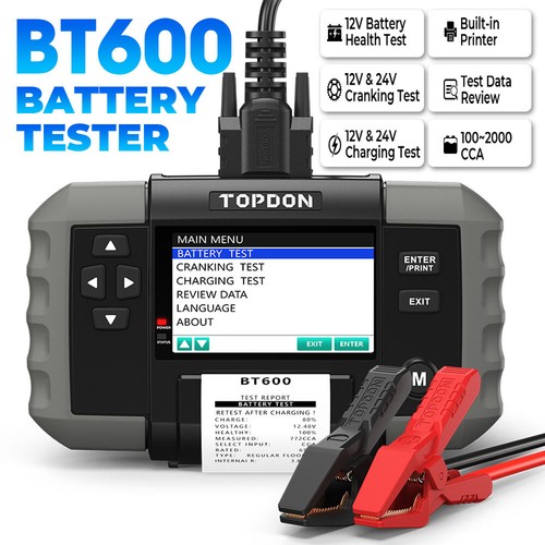 🔥TOPDON BT600 12V Car Battery Tester Battery Analyzer with Built-in ...