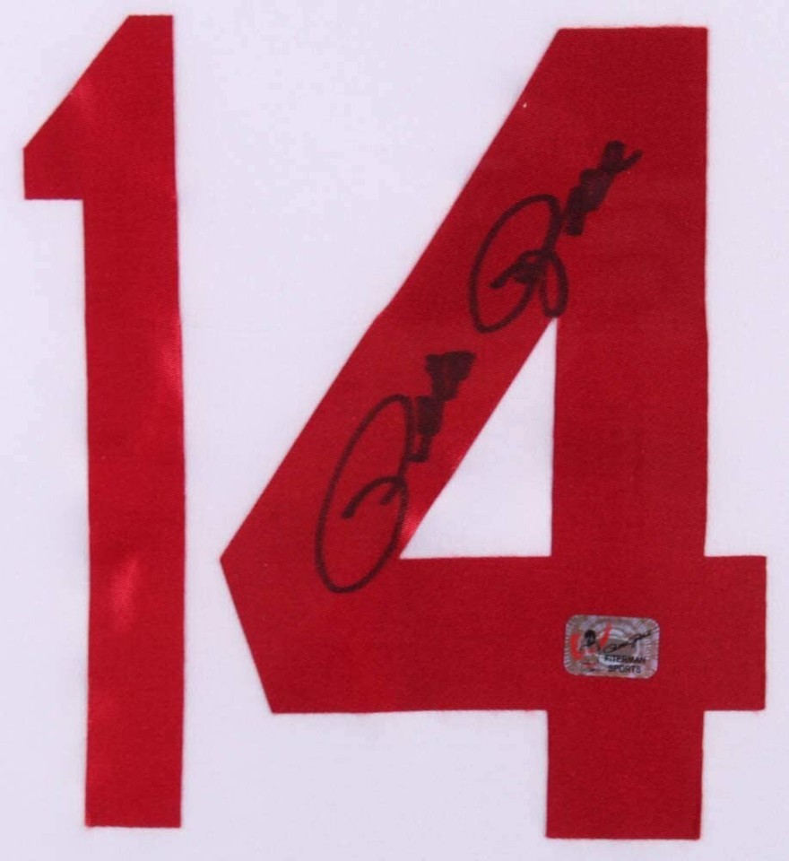Pete Rose #14 Signed 35x43 Custom Framed Jersey Fiterman Sports ...