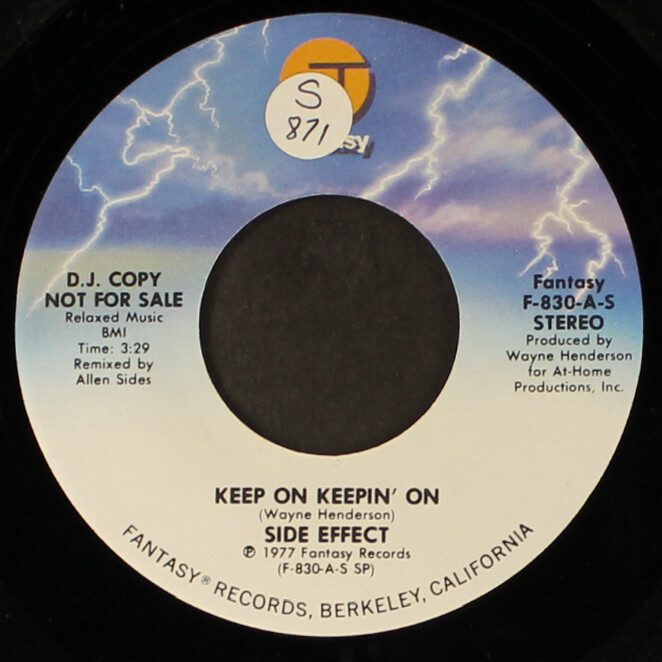 SIDE EFFECT: keep on keepin' on / mono FANTASY 7" Single 45 RPM | eBay
