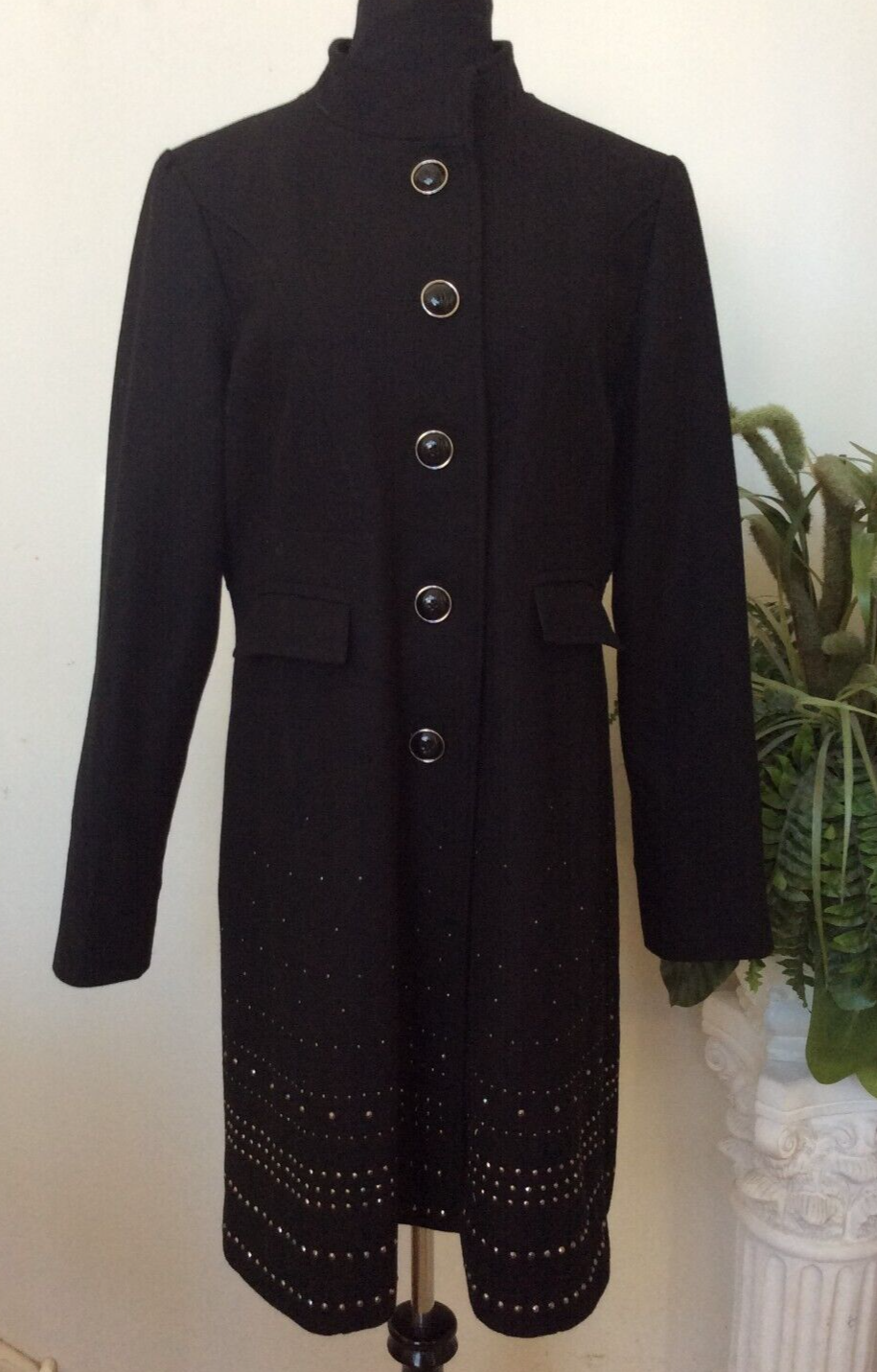 Black Rivet Women’s Black Wool Blend Studded Jacket Coat Size XL EUC ...