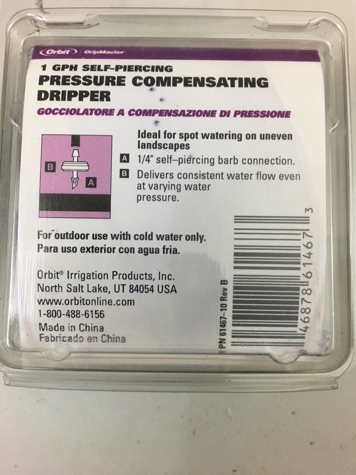 Orbit DripMaster Water Drip Irrigation 4pk - 1 GPH Pressure ...