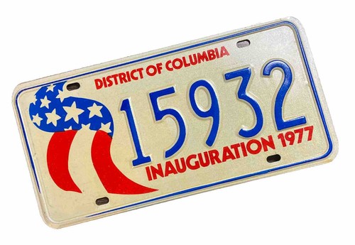 Vtg DC Personalized Vanity License Plate Tag 1977 Inauguration Man Cave ...
