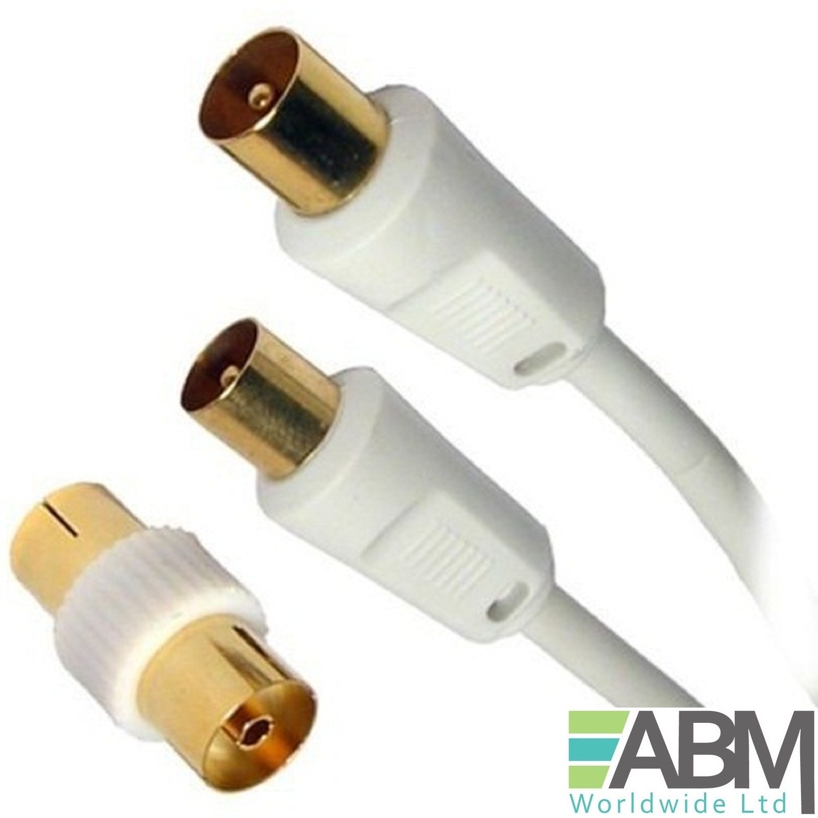 5m Coaxial TV Aerial Cable Extension RF Fly Lead Digital Male to Male ...